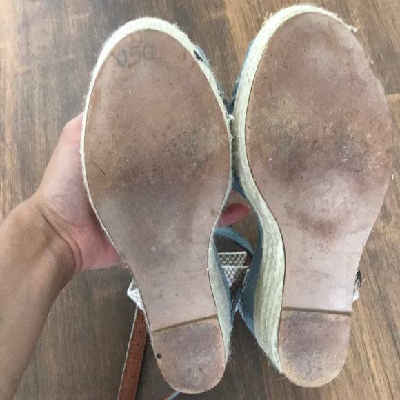 pinaz | Shoes | Pinaz Suede Blue Wedge | Poshmark